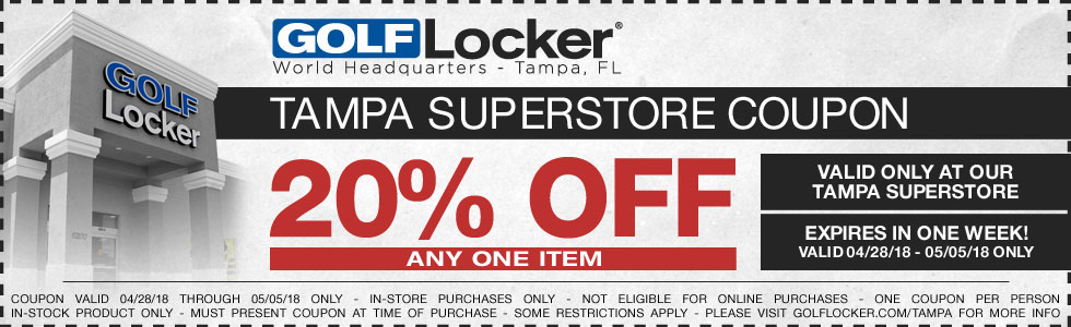 Golf Locker Tampa Coupon 04-27-18